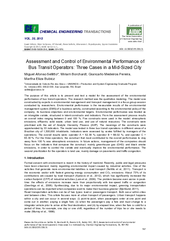 (PDF) Assessment and Control of Environmental Performance of Bus ...