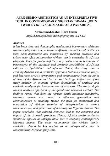 (PDF) Afro-semio-aesthetics as an interpretative tool in contemporary ...