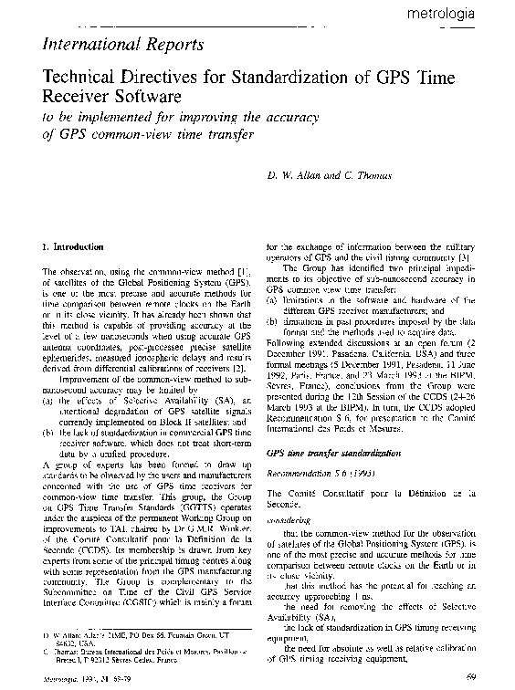 (PDF) Technical Directives for Standardization of GPS Time Receiver ...