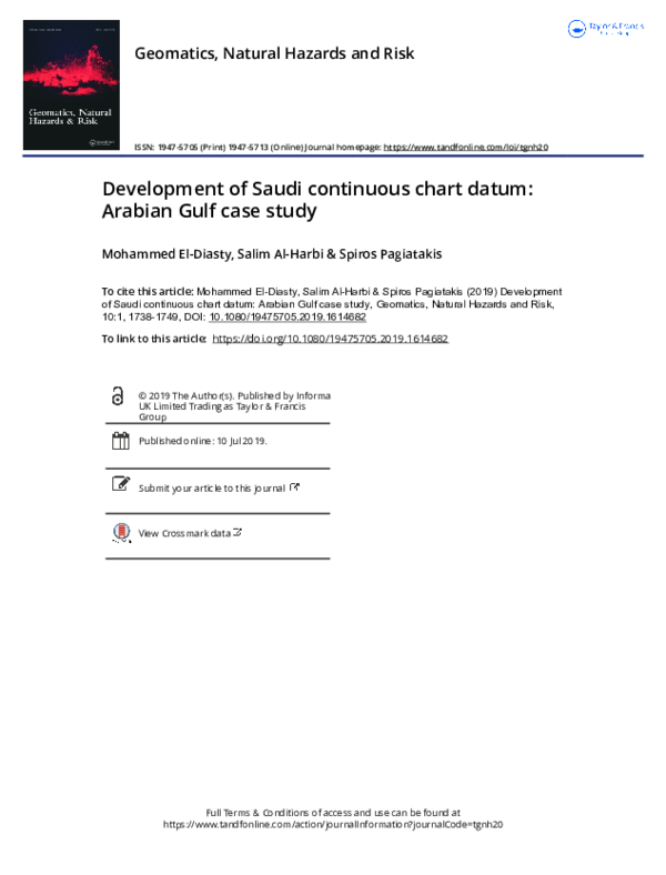 (PDF) Development of Saudi continuous chart datum: Arabian Gulf case study