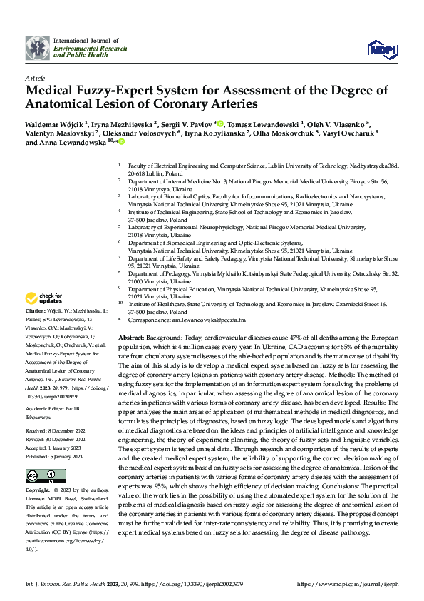 (PDF) Medical Fuzzy-Expert System for Assessment of the Degree of Anatomical Lesion of Coronary ...