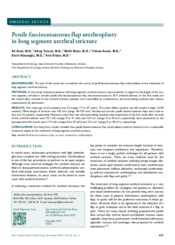 (PDF) Penile fasciocutaneous flap urethroplasty in long segment ...