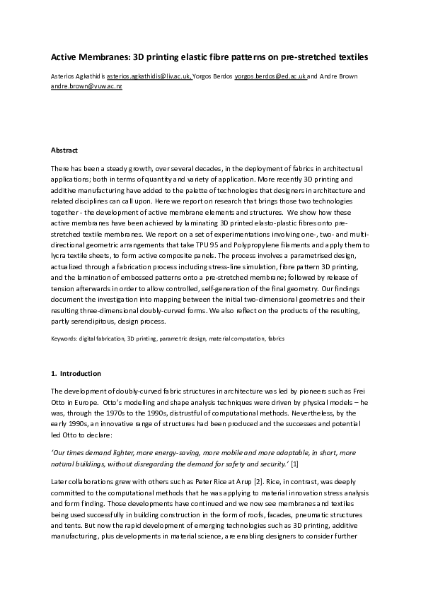 (PDF) Active membranes: 3D printing of elastic fibre patterns on pre ...