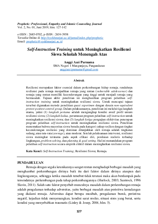 (PDF) Self-Instruction Training untuk Meningkatkan Resiliensi Siswa ...