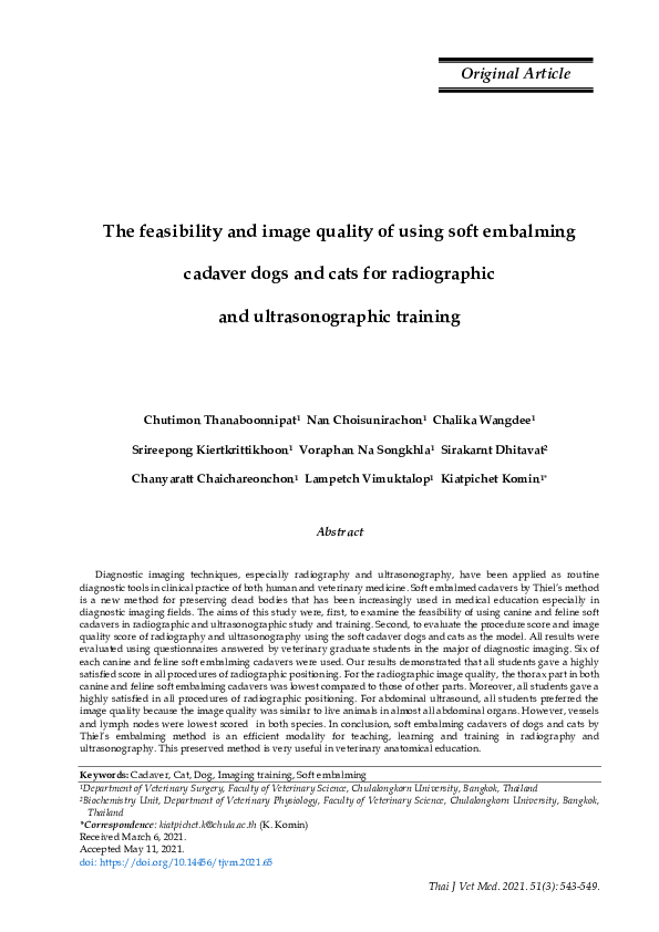 (PDF) The feasibility and image quality of using soft embalming cadaver ...