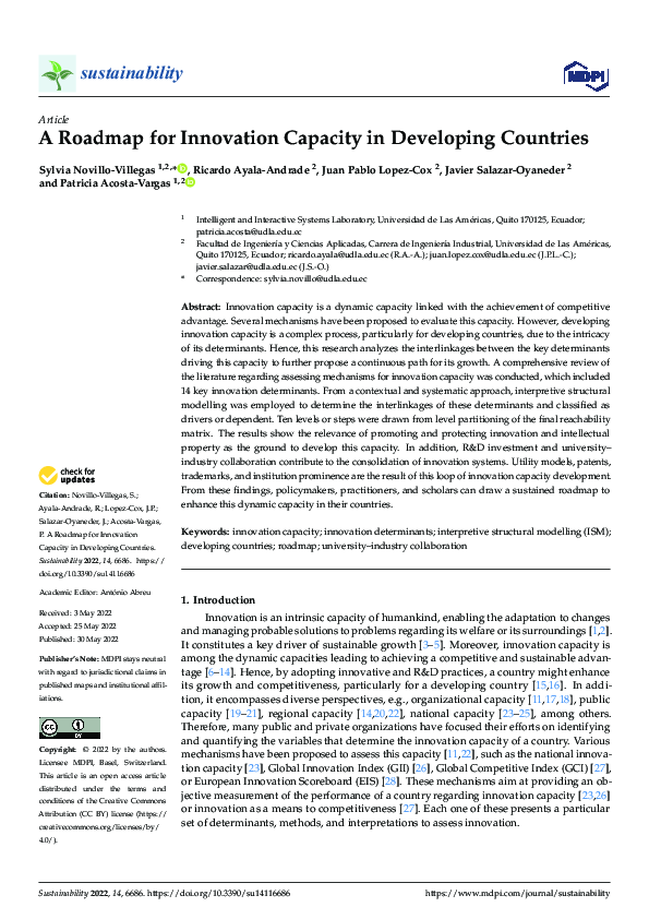 (PDF) A Roadmap for Innovation Capacity in Developing Countries
