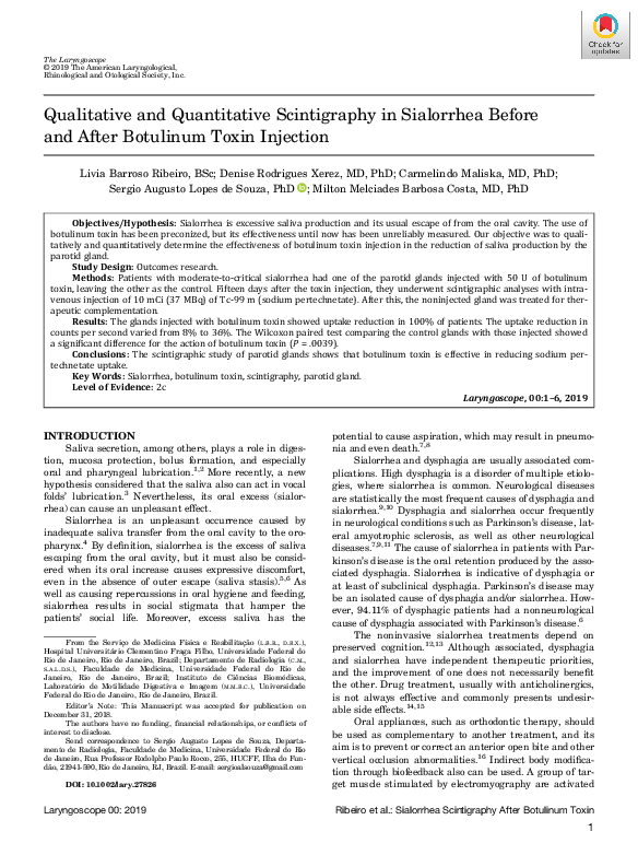 (PDF) Qualitative and quantitative scintigraphy in sialorrhea before ...
