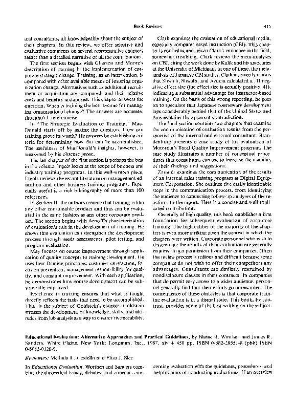 (PDF) Educational evaluation: Alternative approaches and practical ...