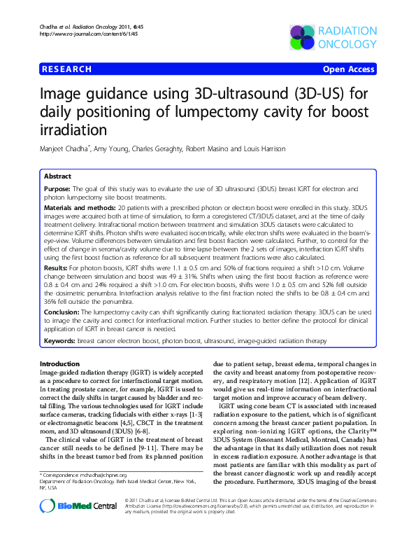 (PDF) Image guidance using 3D-ultrasound (3D-US) for daily positioning ...