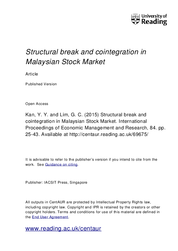 (PDF) Structural break and cointegration in Malaysian Stock Market