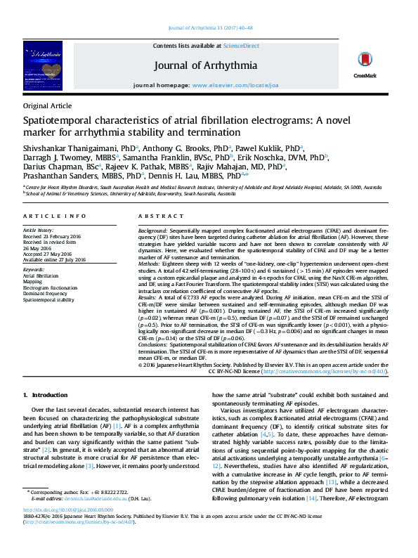 (PDF) Spatiotemporal characteristics of atrial fibrillation ...