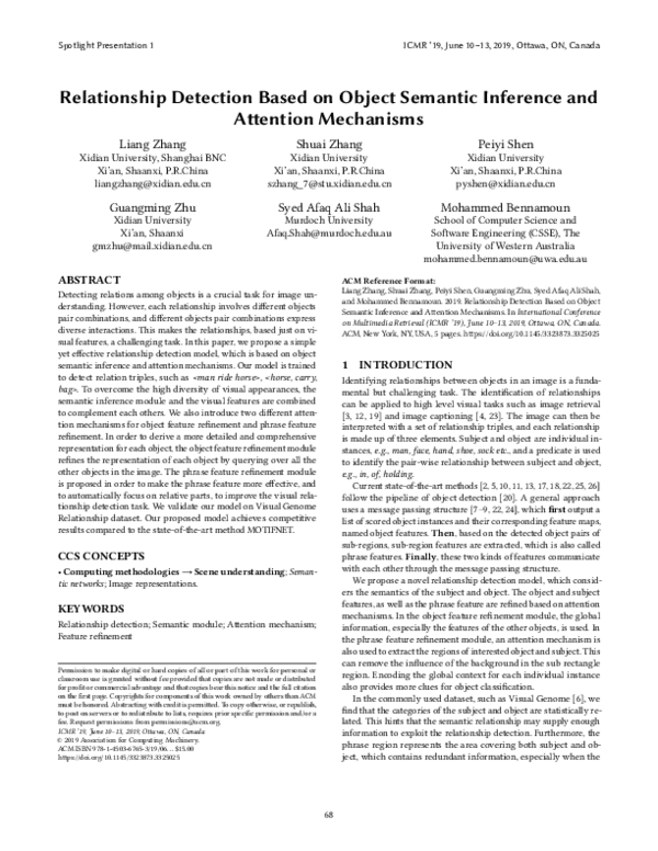 (PDF) Relationship Detection Based on Object Semantic Inference and Attention Mechanisms