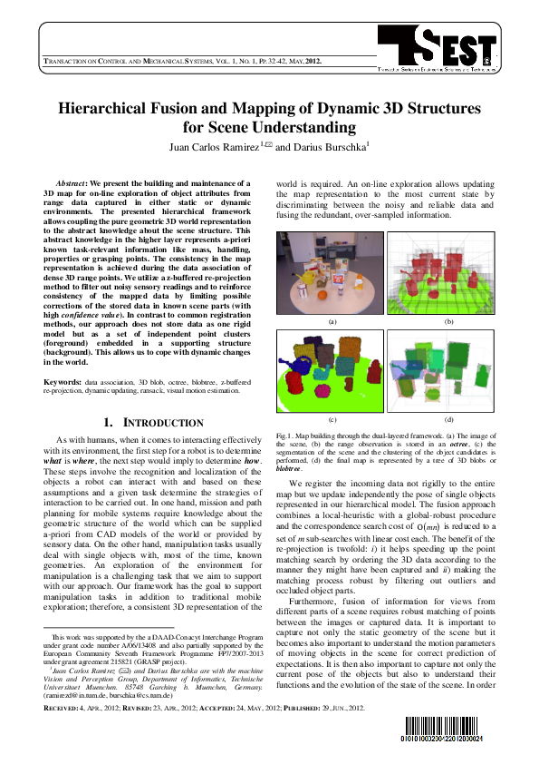 (PDF) Hierarchical Fusion and Mapping of Dynamic 3D Structures for Scene Understanding | Juan ...