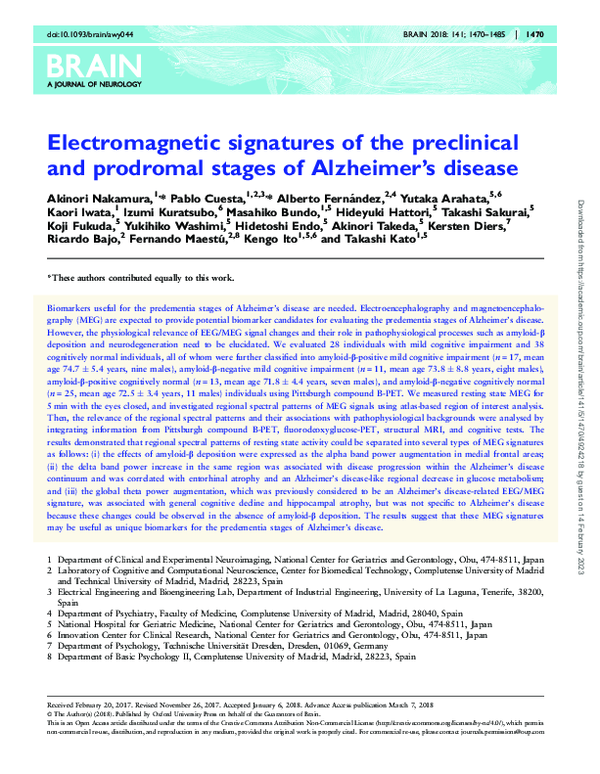 (PDF) Electromagnetic signatures of the preclinical and prodromal ...