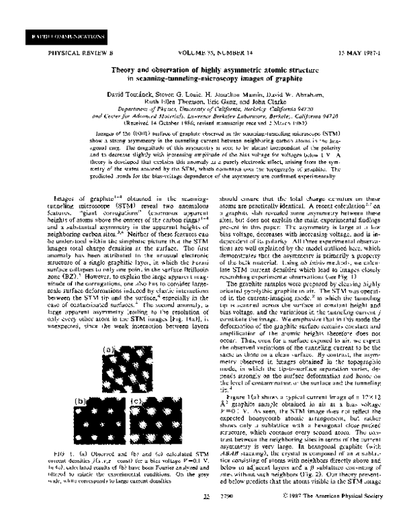 (PDF) Theory and observation of highly asymmetric atomic structure in ...