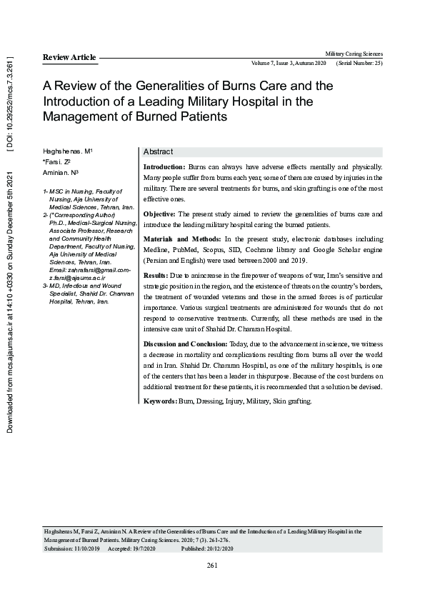 (PDF) A Review of the Generalities of Burns Care and the Introduction ...