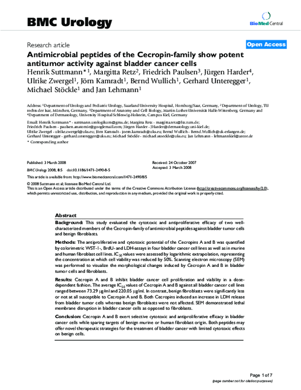 (PDF) Antimicrobial peptides of the Cecropin-family show potent ...