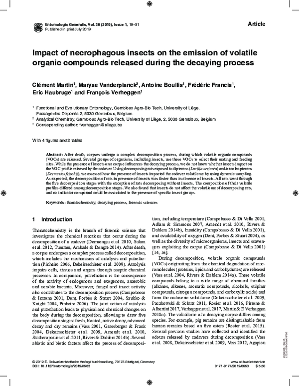 (PDF) Impact of necrophagous insects on the emission of volatile ...