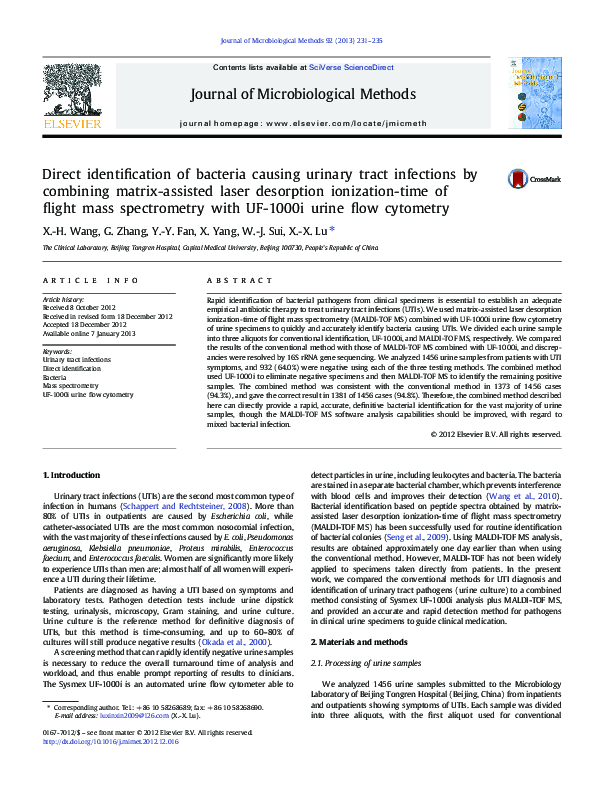 (PDF) Direct identification of bacteria causing urinary tract ...