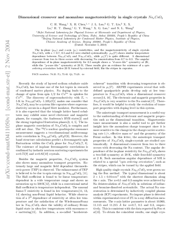 (PDF) Dimensional crossover and anomalous magnetoresistivity of ...