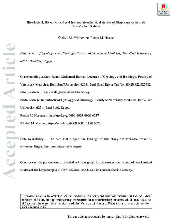 (PDF) Histological, Histochemical and Immunohistochemical Study of the ...