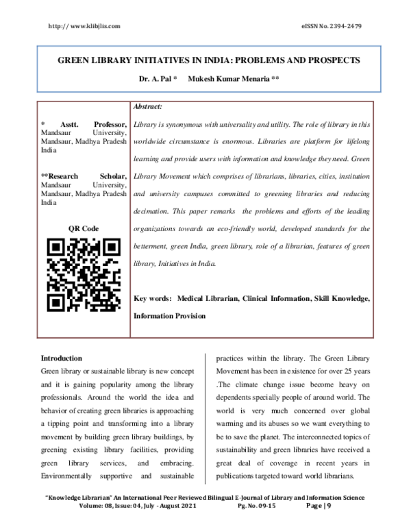 (PDF) GREEN LIBRARY august