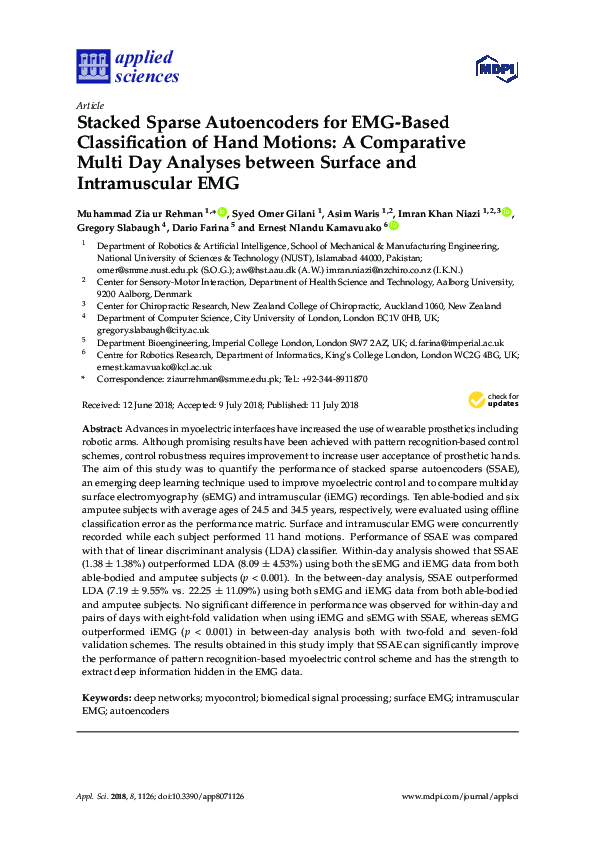 (PDF) Stacked Sparse Autoencoders for EMG-Based Classification of Hand Motions: A Comparative ...