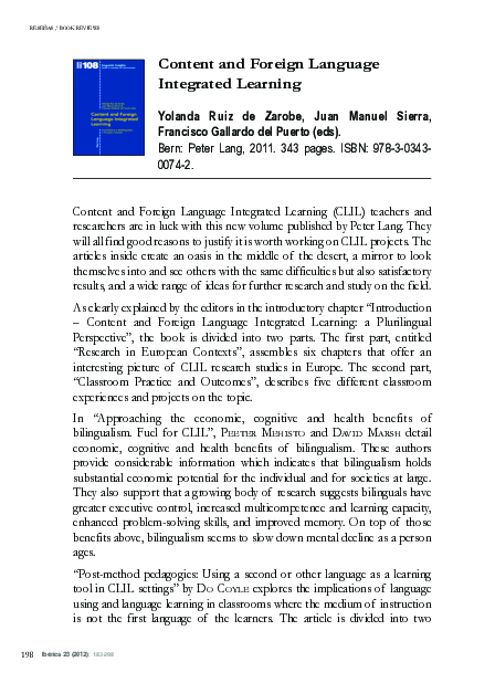 (PDF) Content and Foreign Language Integrated Learning
