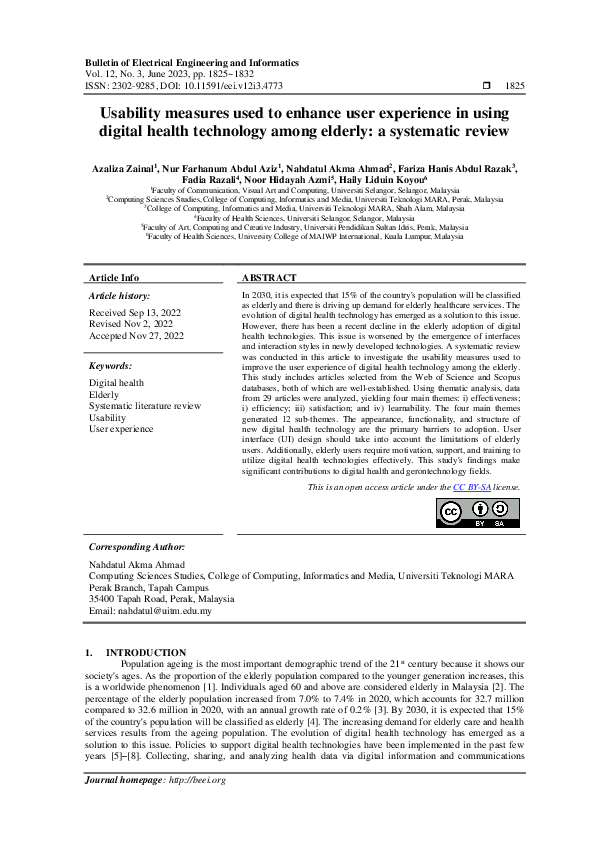 (PDF) Usability measures used to enhance user experience in using digital health technology ...