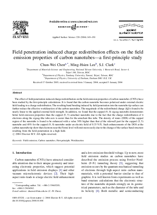 (PDF) Field penetration induced charge redistribution effects on the ...