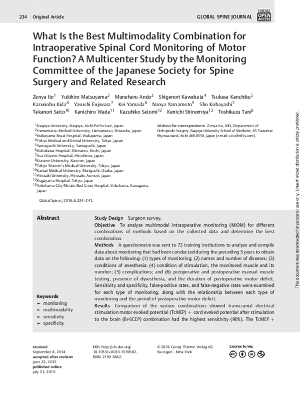 (PDF) What is the Best Multimodality Combination for Intraoperative ...