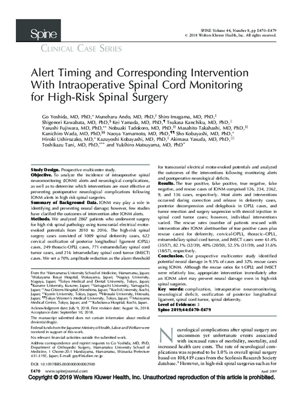 (PDF) Alert Timing and Corresponding Intervention With Intraoperative ...