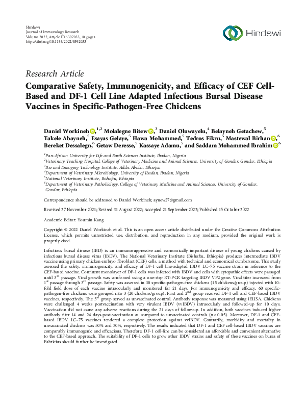 (PDF) Comparative Safety, Immunogenicity, and Efficacy of CEF Cell ...