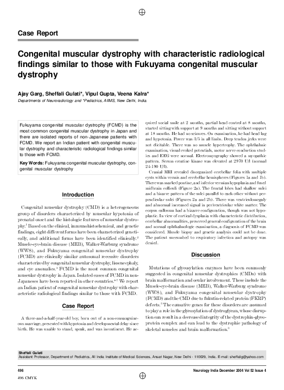 (PDF) Congenital muscular dystrophy with characteristic radiological ...