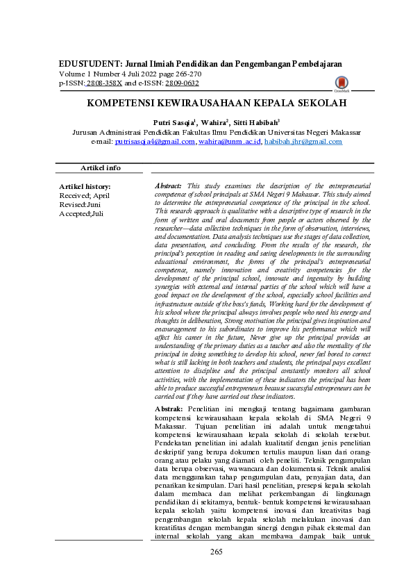 (PDF) Kompetensi Kewirausahaan Kepala Sekolah