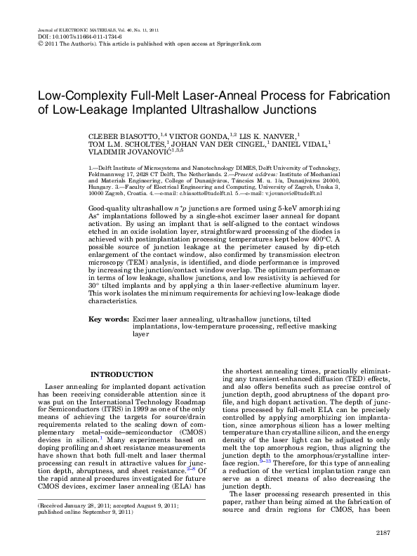 (PDF) Low-Complexity Full-Melt Laser-Anneal Process for Fabrication of ...