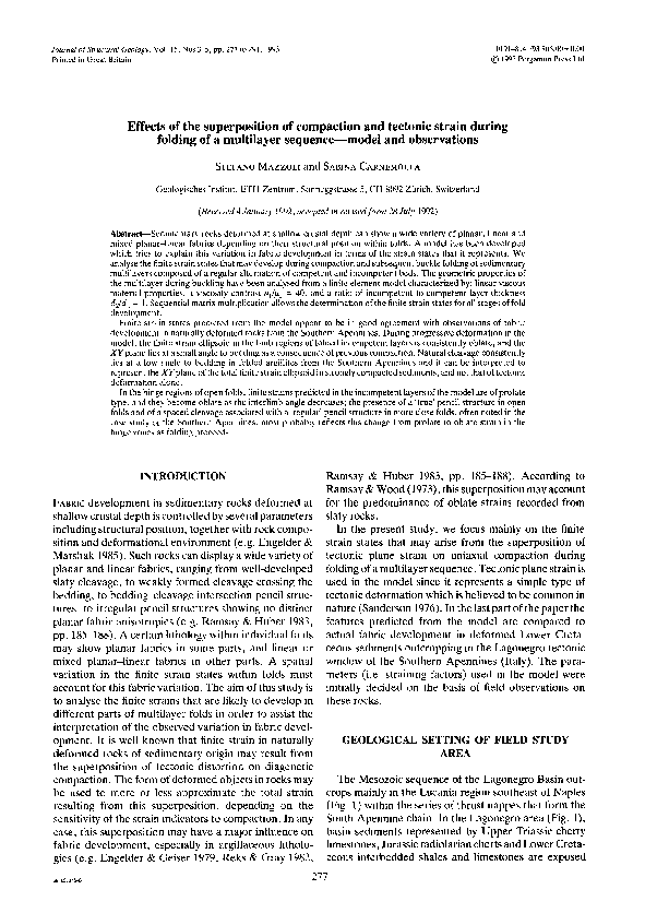(PDF) Effects of the superposition of compaction and tectonic strain during folding of a ...