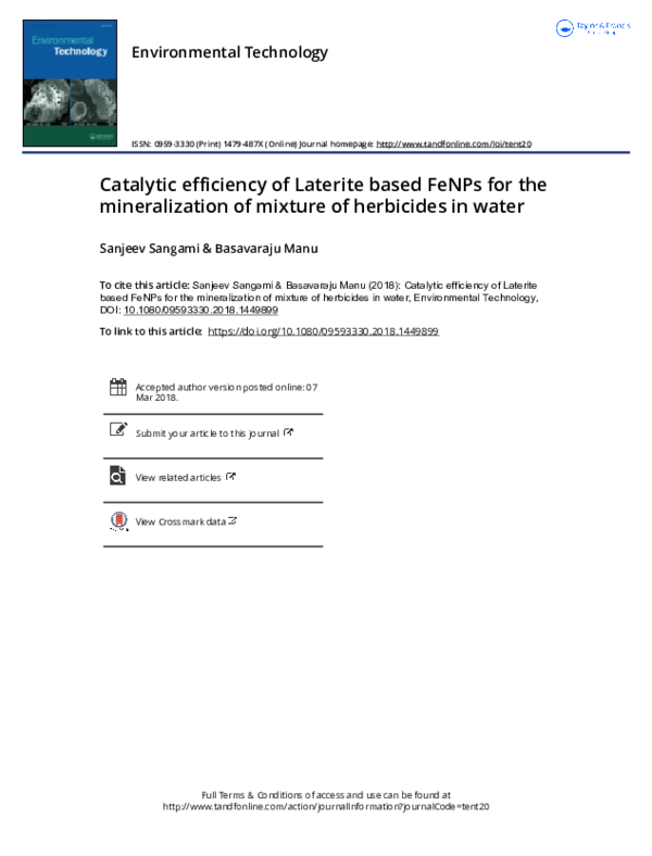 (PDF) Catalytic efficiency of laterite-based FeNPs for the ...
