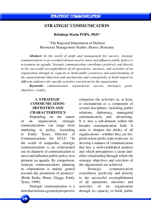 (PDF) STRATEGIC COMMUNICATION