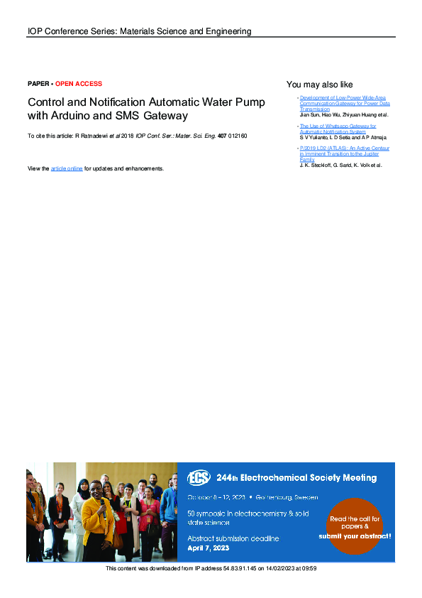 (PDF) Control and Notification Automatic Water Pump with Arduino and ...