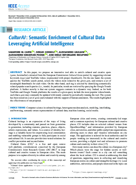 (PDF) CulturAI: Semantic Enrichment of Cultural Data Leveraging ...