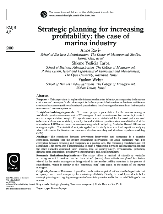 (PDF) Strategic planning for increasing profitability: the case of ...