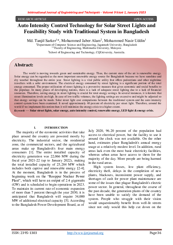 (PDF) Auto Intensity Control Technology for Solar Street Lights and ...