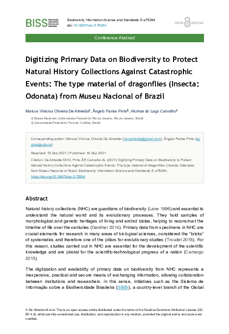 (PDF) Digitizing Primary Data on Biodiversity to Protect Natural ...