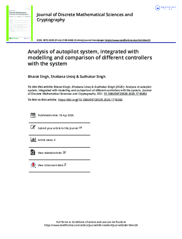 (PDF) Analysis of autopilot system, integrated with modelling and ...