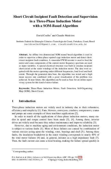 (PDF) Short Circuit Incipient Fault Detection and Supervision in a Three-Phase Induction Motor ...