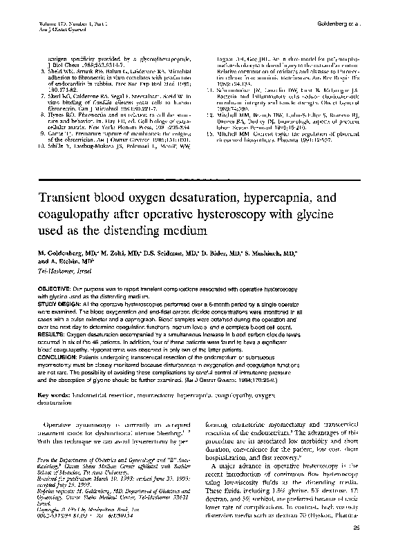 (PDF) Transient blood oxygen desaturation, hypercapnia, and ...