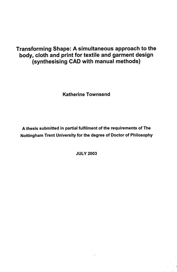 (PDF) Transforming Shape: Hybrid Practice as Group Activity