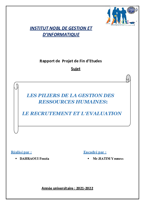 (PDF) LES PILIERS DE LA GESTION DES RESSOURCES HUMAINES:LE RECRUTEMENT ...