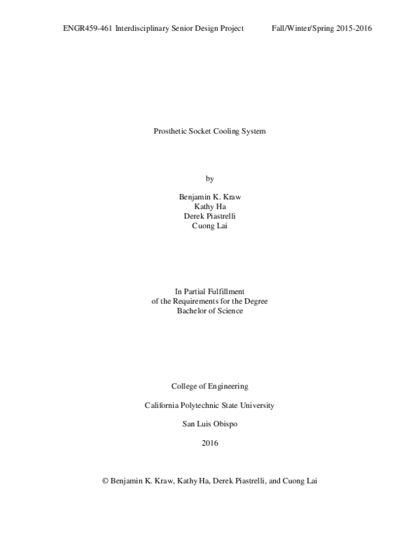 (PDF) Prosthetic Socket Cooling System
